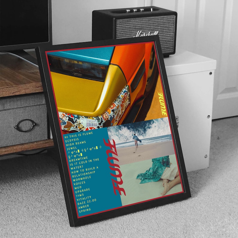 Flume Poster, Hi This is Flume Tracklist Poster, Dance Music Art, DJ ...