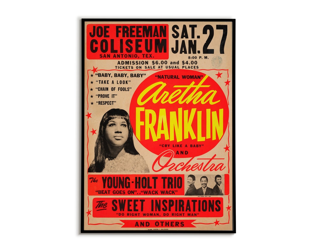 Retro Aretha Franklin Concert Poster: Vintage Music Wall Art - Etsy