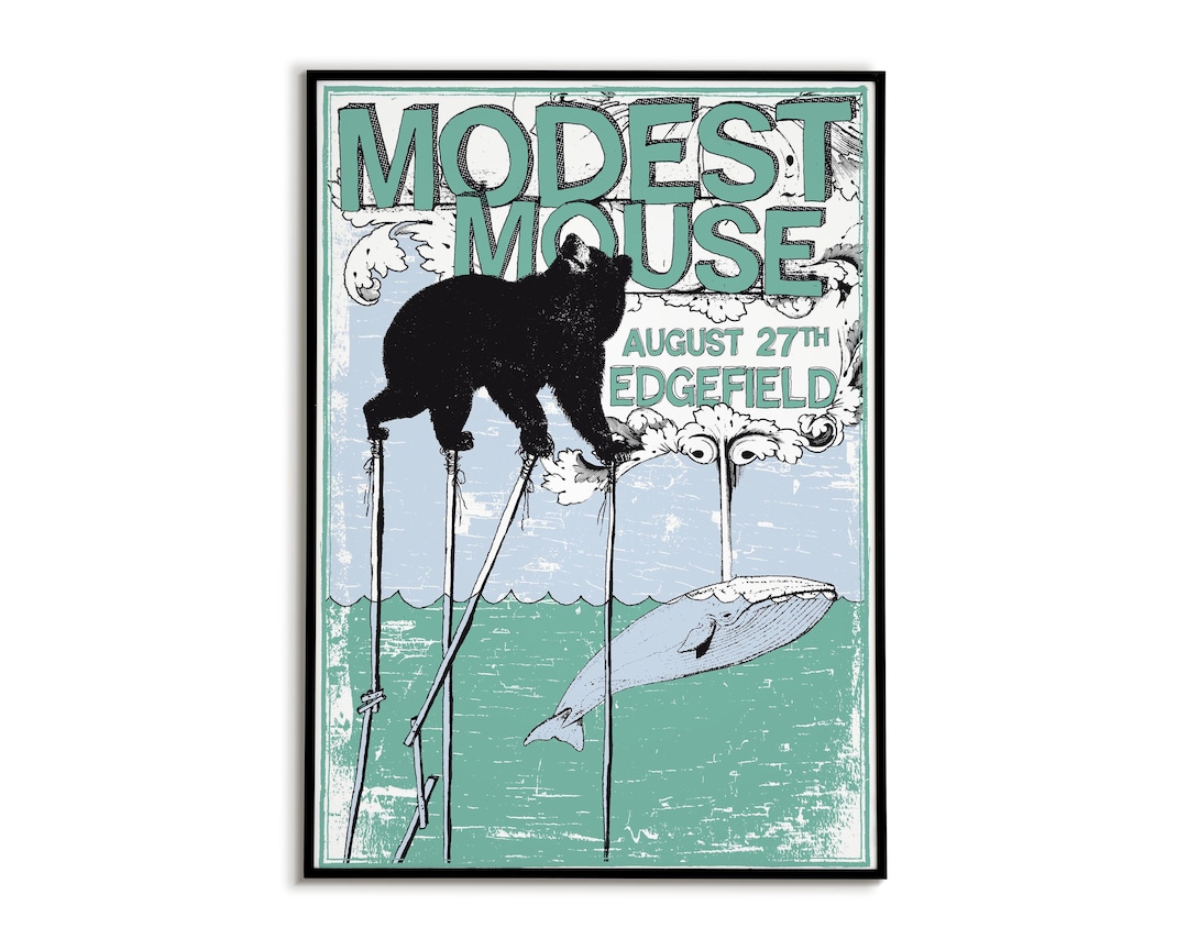 Modest Mouse Concert Poster, Indie Rock Wall Art, Music Room Decor ...