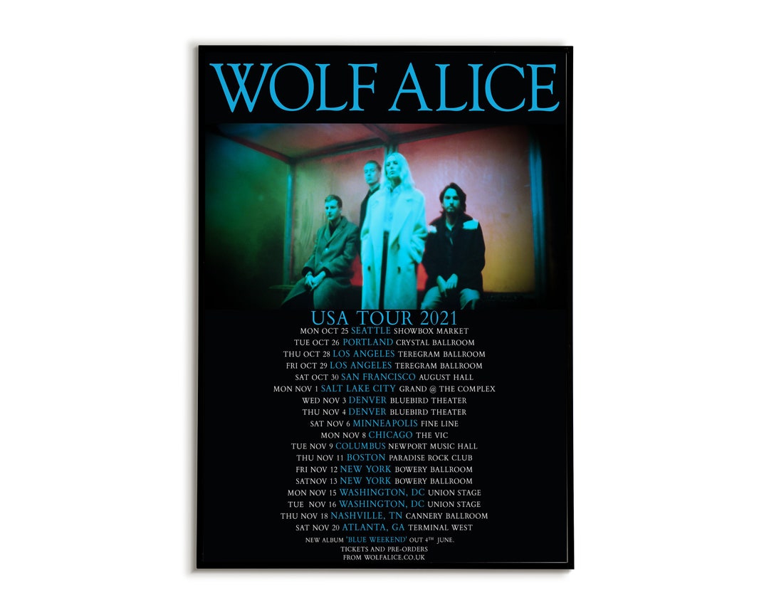 Wolf Alice Poster - Blue Weekend Tour Print, Rock Poster, Perfect for ...