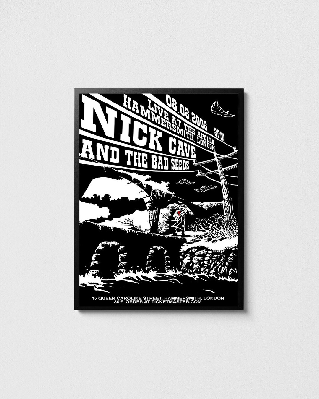 Nick Cave and the Bad Seeds Concert Poster, Nick Cave Poster, Old ...