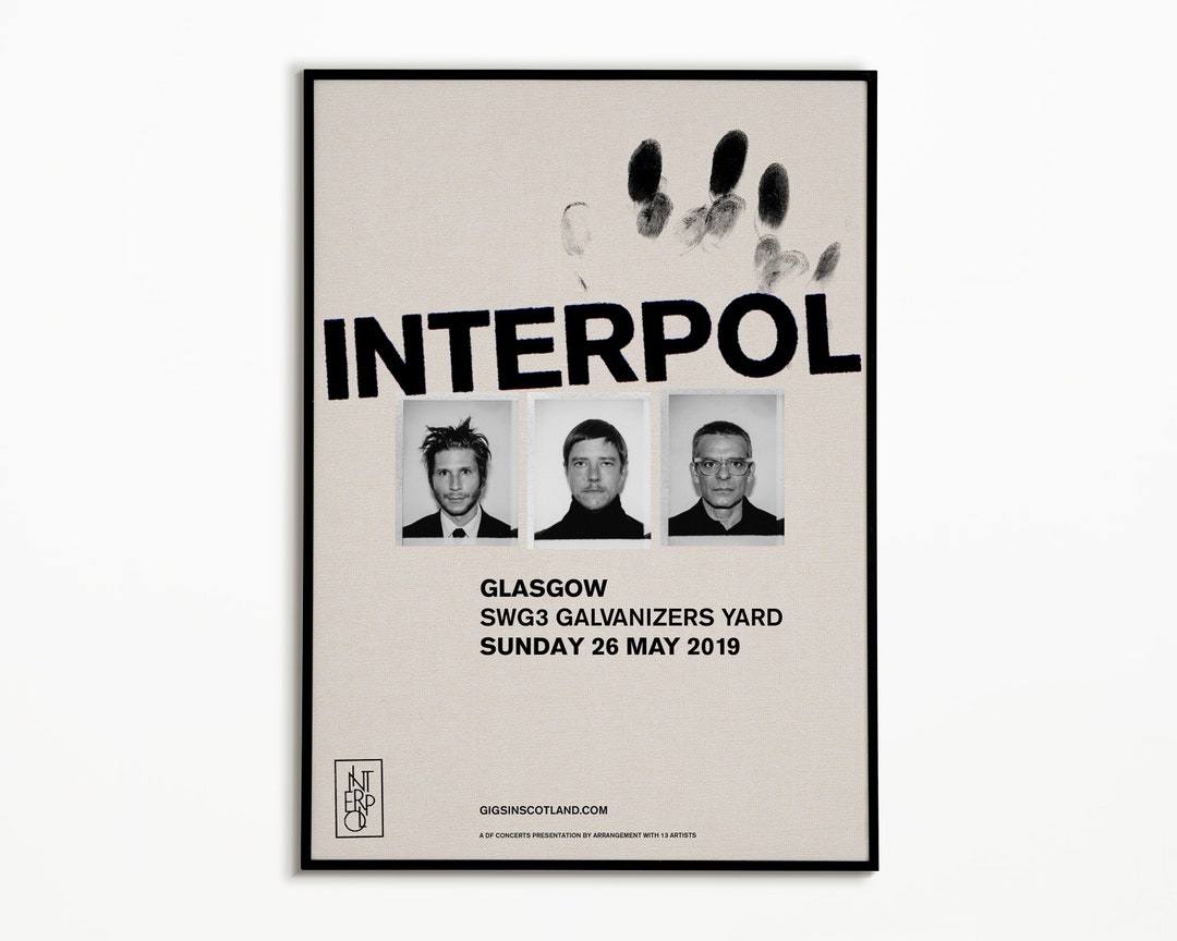 Interpol Concert Poster - A Fine Mess Album Tour, Rock Posters, Music ...