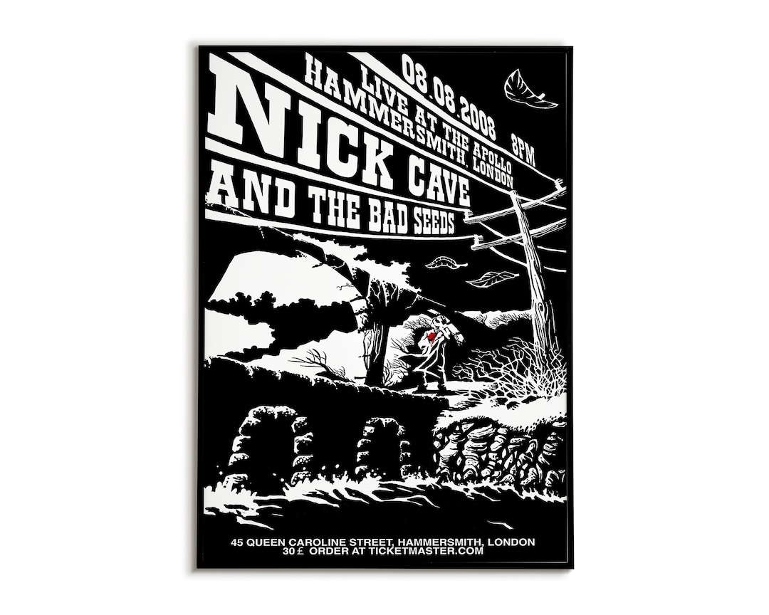 Nick Cave and the Bad Seeds Concert Poster: Apollo Hammersmith, London ...