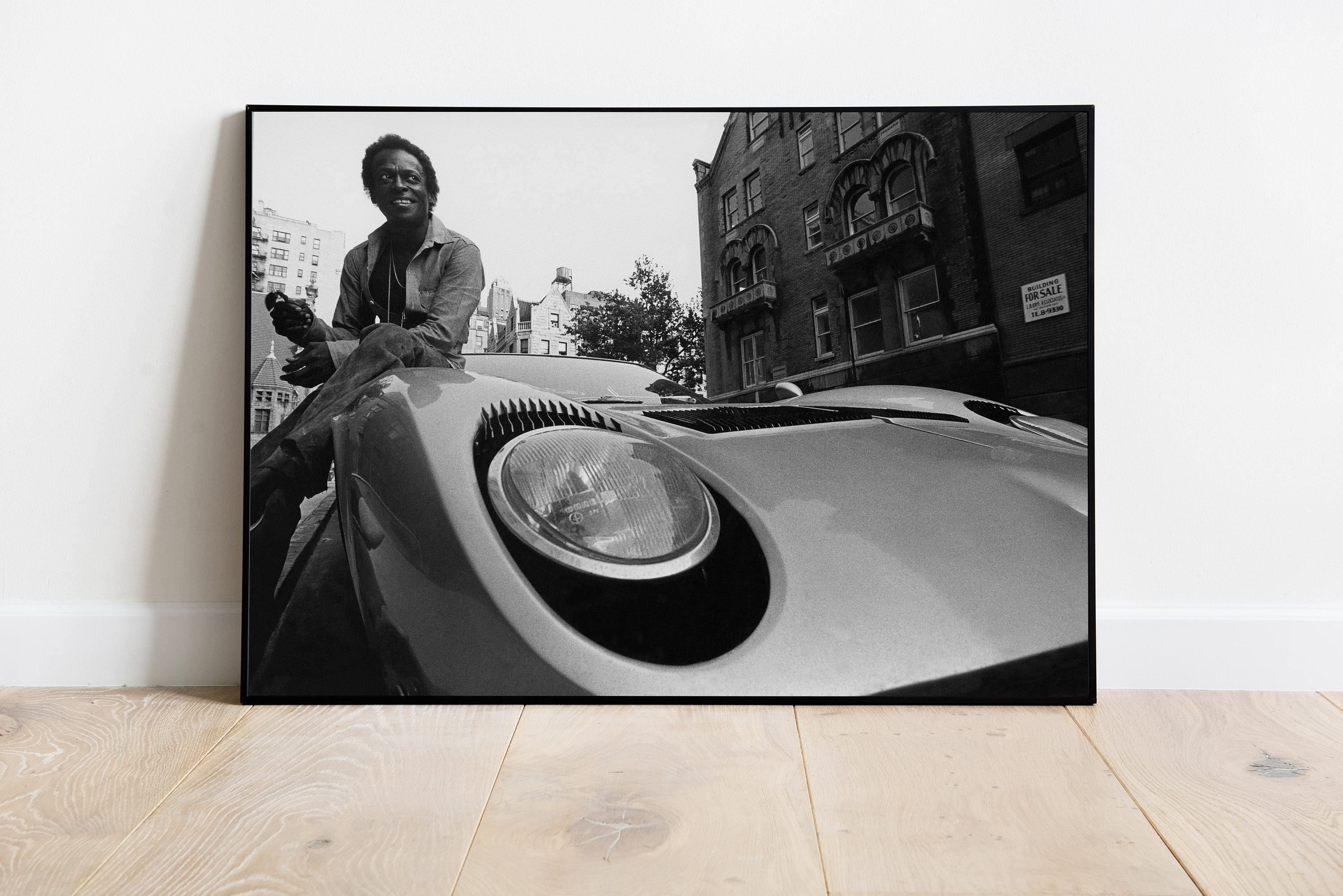 Miles Davis Poster - Miles Davis and His Sports Car Print, Jazz Art ...