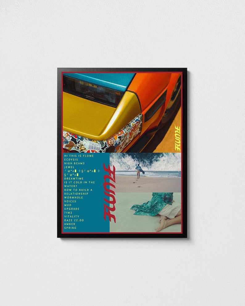 Flume Poster, Hi This is Flume Tracklist Poster, Dance Music Art, DJ ...
