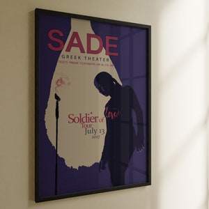 Sade Adu Poster, Sade Adu Concert Print, Romantic Gift, Tour Posters ...