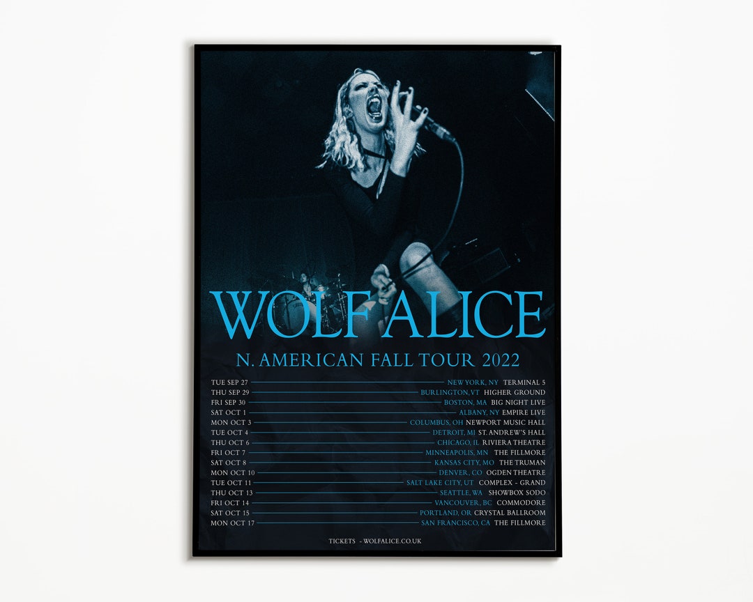 Wolf Alice Poster, Wolf Alice Blue Weekend North American 2022 Tour ...