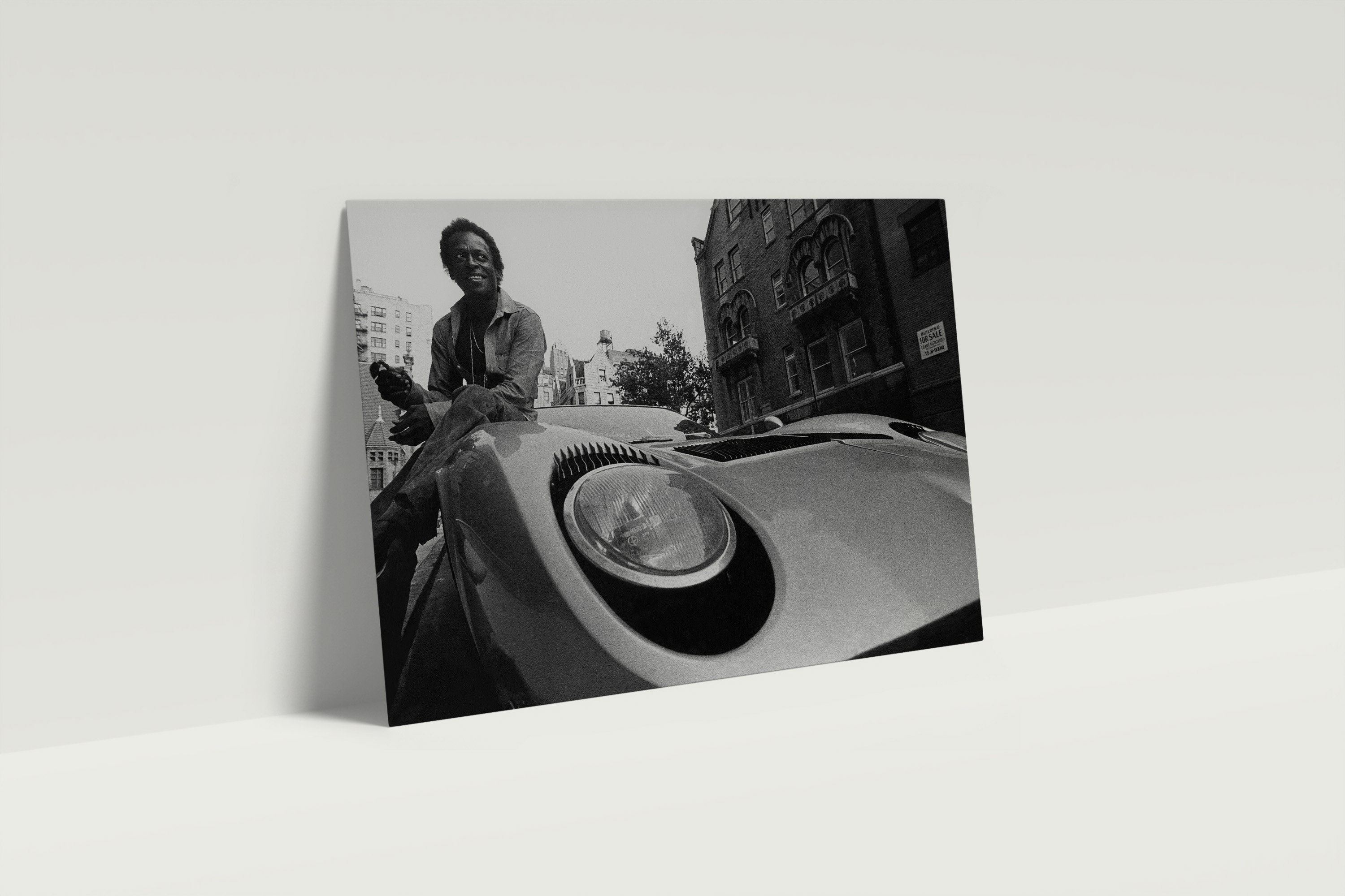 Miles Davis Poster - Miles Davis and His Sports Car Print, Jazz Art ...