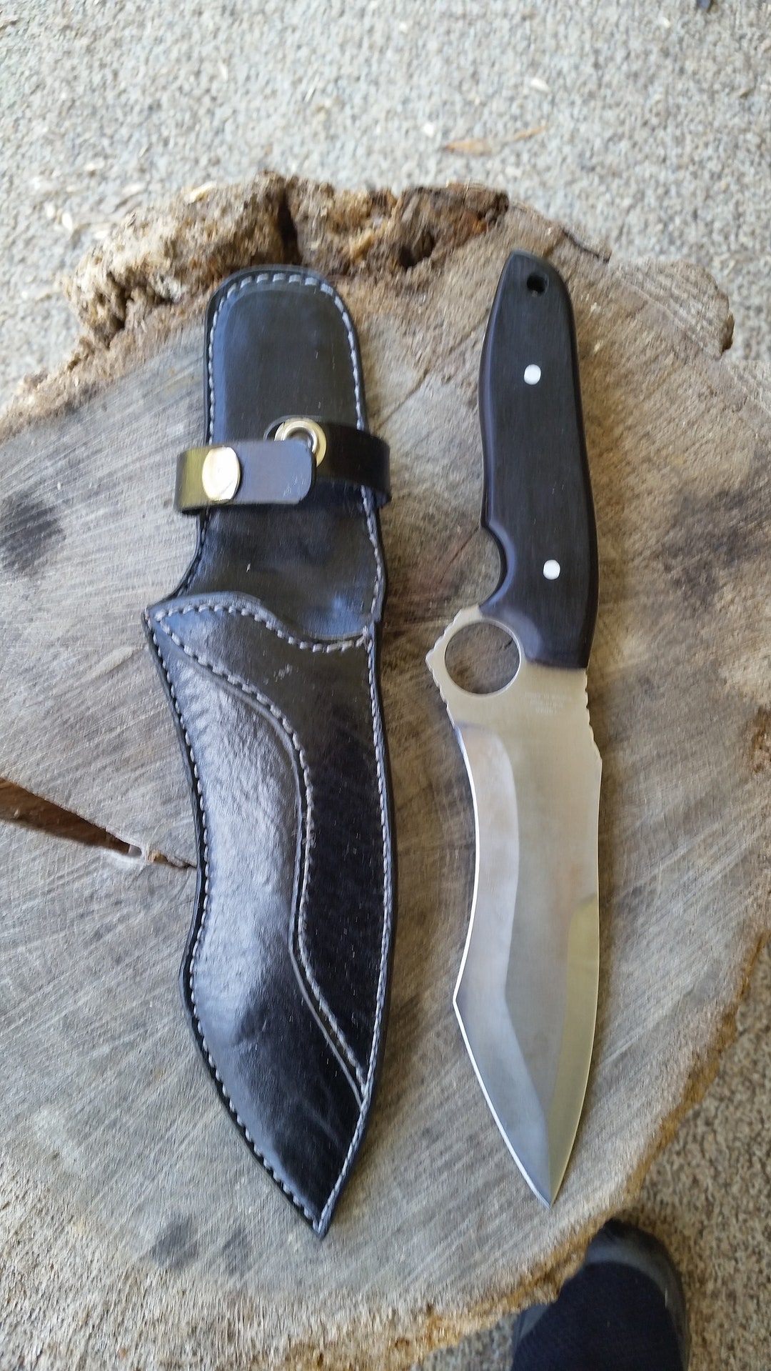 Bone Edge Knife and Custom Black Sheath - Etsy