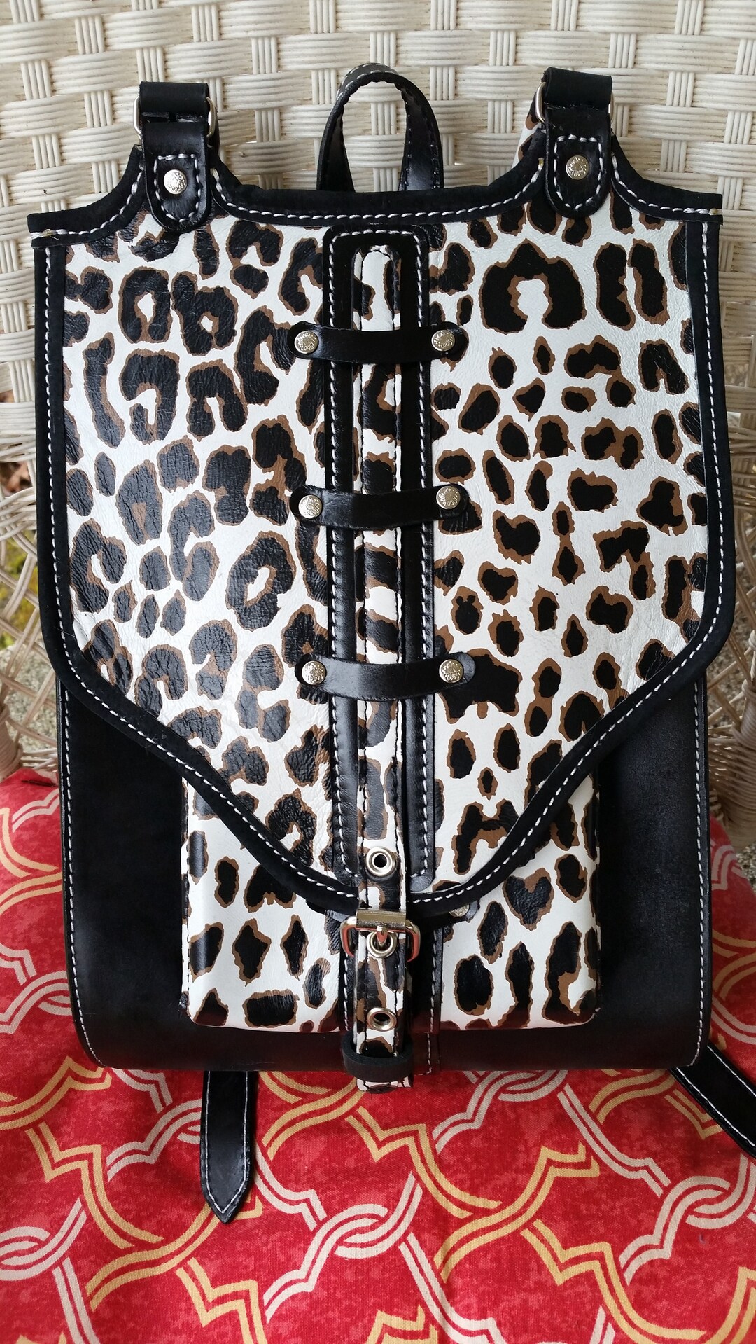 Snow Leopard Print Backpack - Etsy