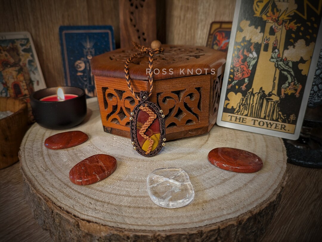 Macrame Tarot Pendant the Tower - Etsy