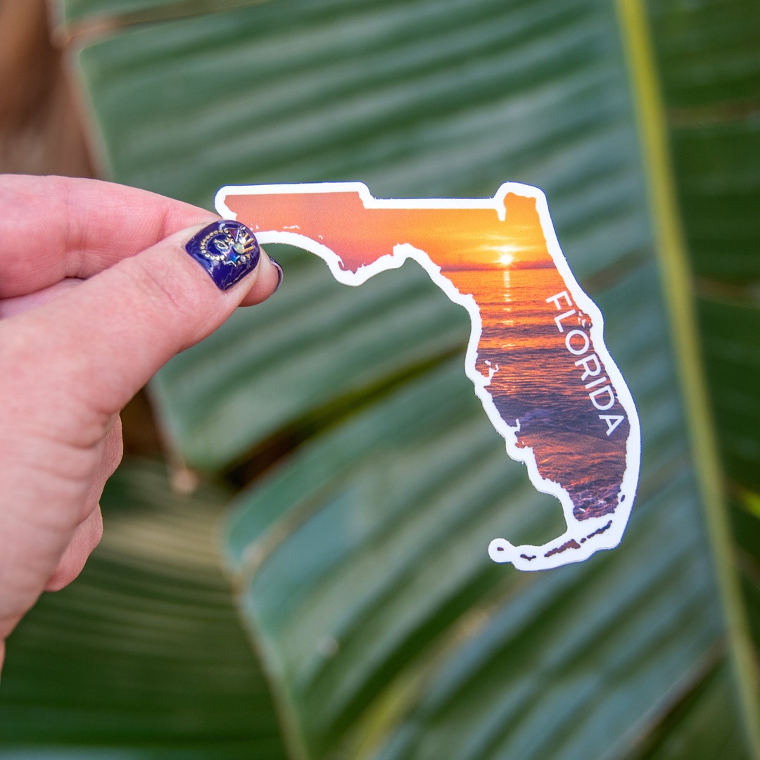 BF Sticker Florida Orange Sunrise State Weatherproof Vinyl Decal - Etsy