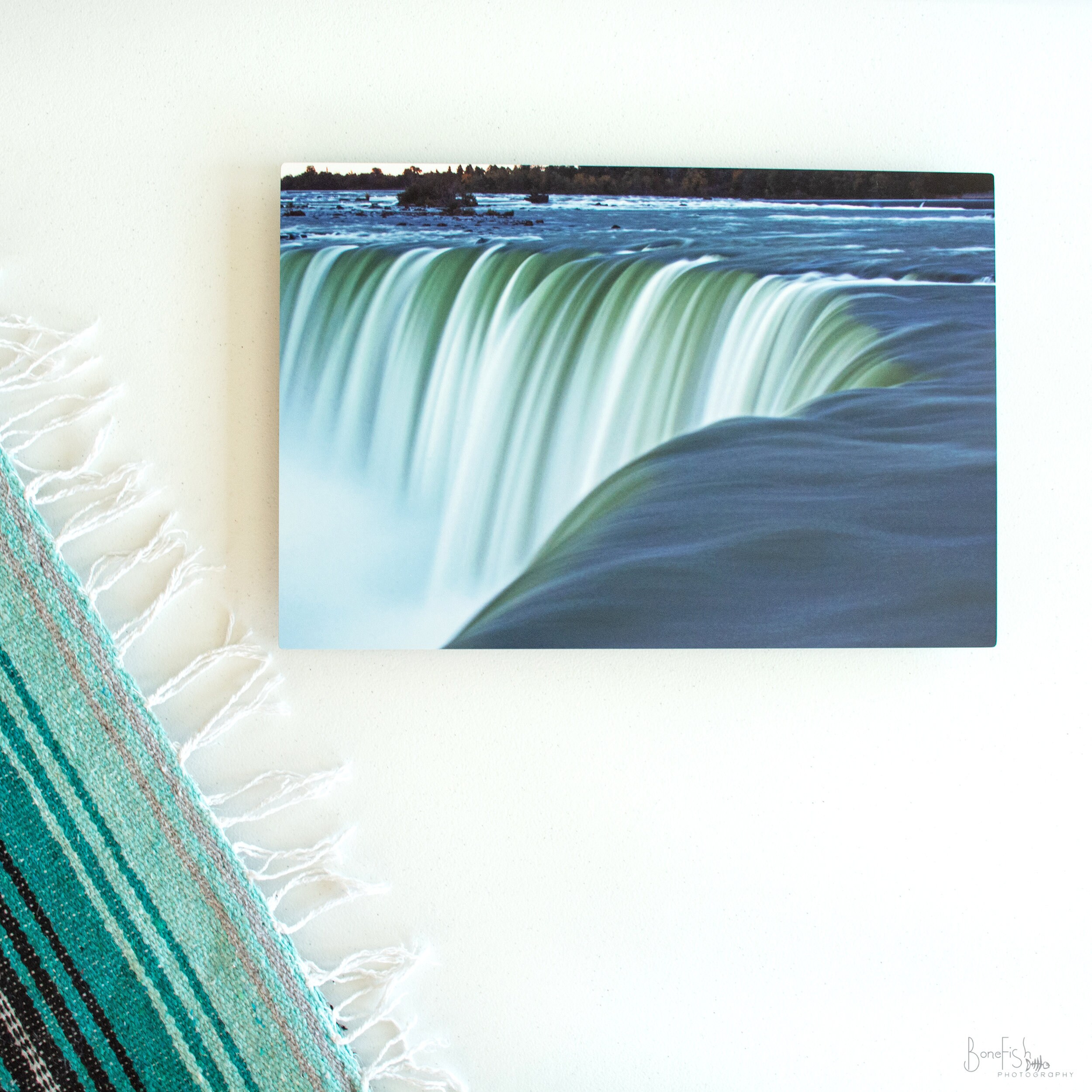 BF Metal Print Flow Waterfall Scene Color Ready to Hang 12x18 Semi ...
