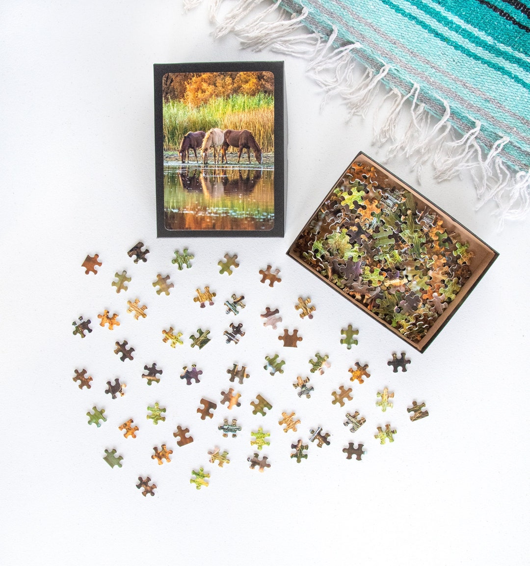 BF Puzzle Game -- Wild Horses River Scene - Etsy