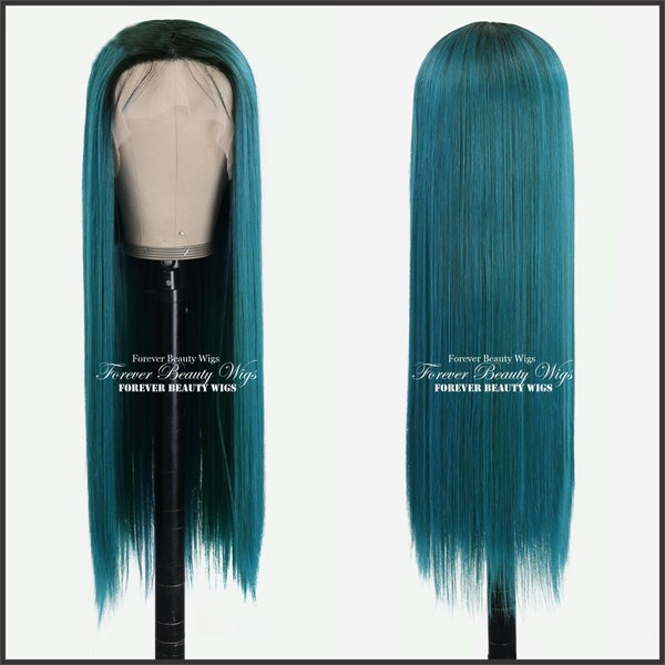 Teal Wig - Etsy