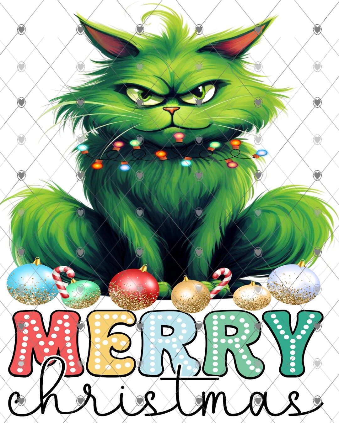 Christmas Green Grinch Cat, Christmas Download, Funny Christmas Design ...