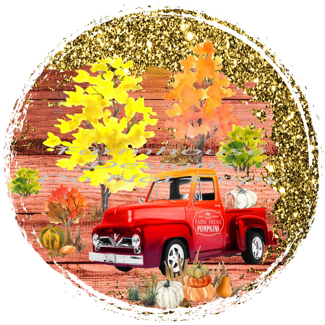Red Truck, Trees, Fall Scene, Landscape Design, Digital Download, Png ...
