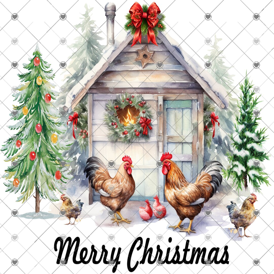 Merry Christmas, Chicken Christmas, Farm, Digital Download, Shirt ...