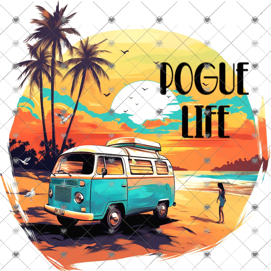 Pogue Life, Vintage Van, Sunset Scene, Outer Banks, Summer Design ...