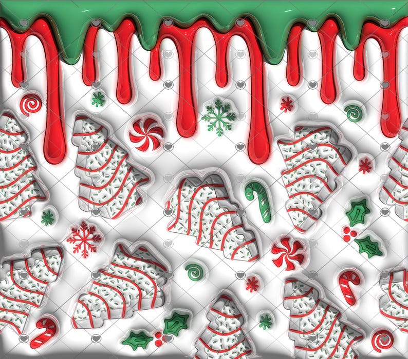 Christmas Tree Snack Cakes, 20 Skinny Tumbler Design, Digital Download ...