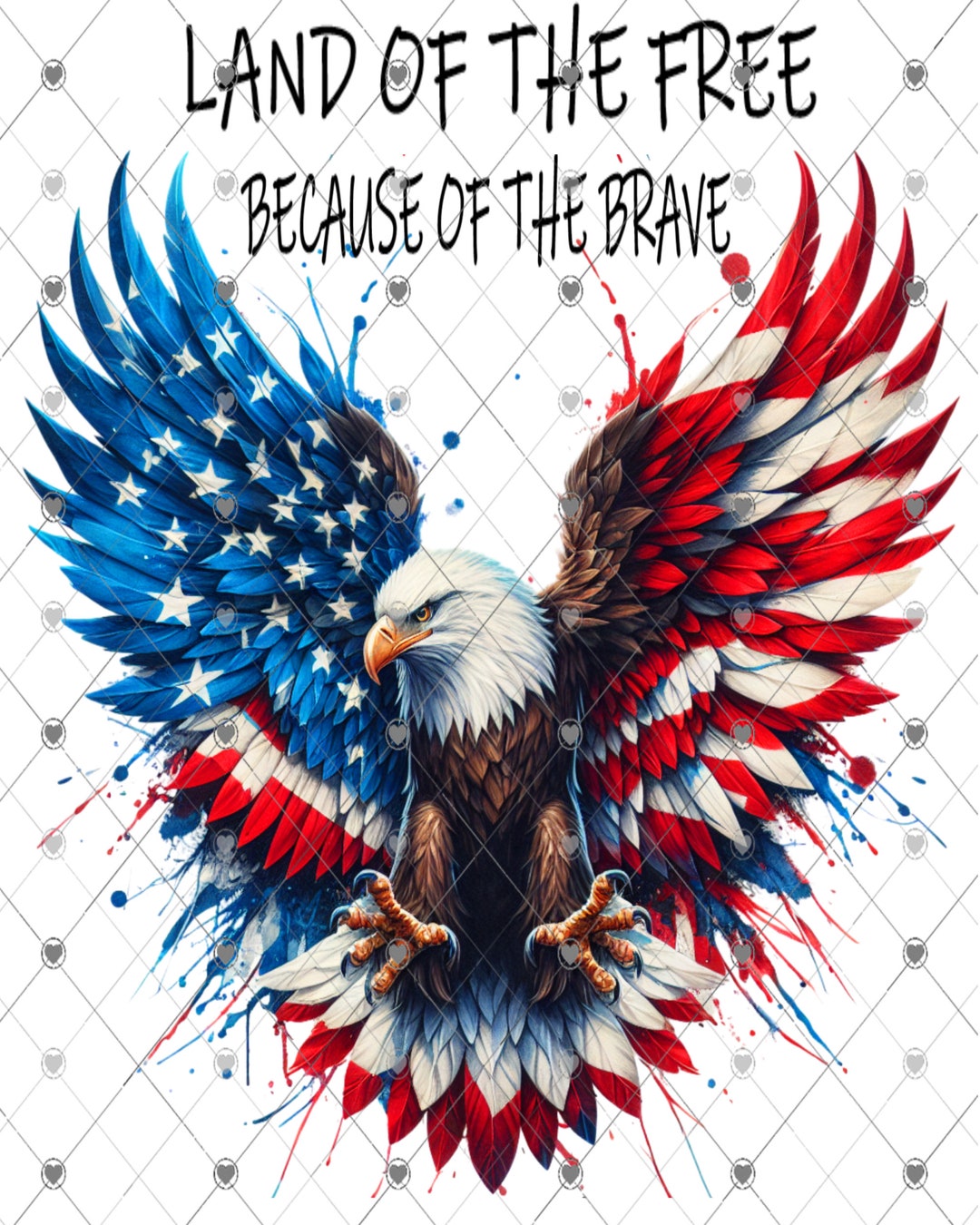 Patriotic Eagle, Land of the Free Because of the Brave, Fourth of July ...