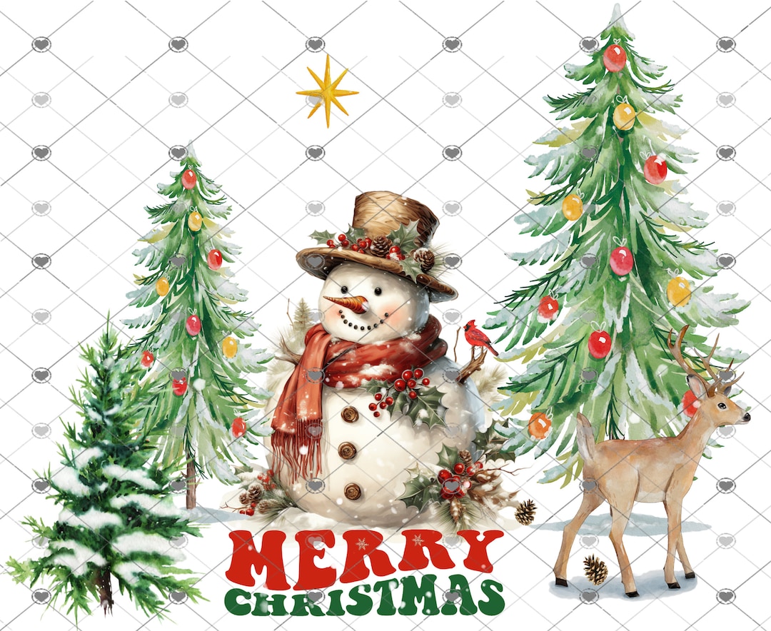 Rustic Snowman, Deer Christmas Scene, Christmas Download, Shirt Design ...