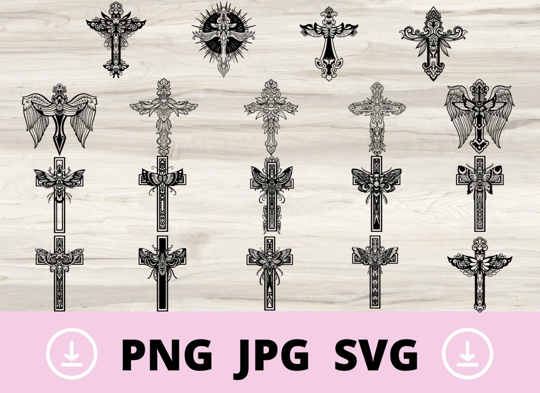 Gothic Cross SVG Cross Bundle SVG Tattoo Svg Old Rugged - Etsy