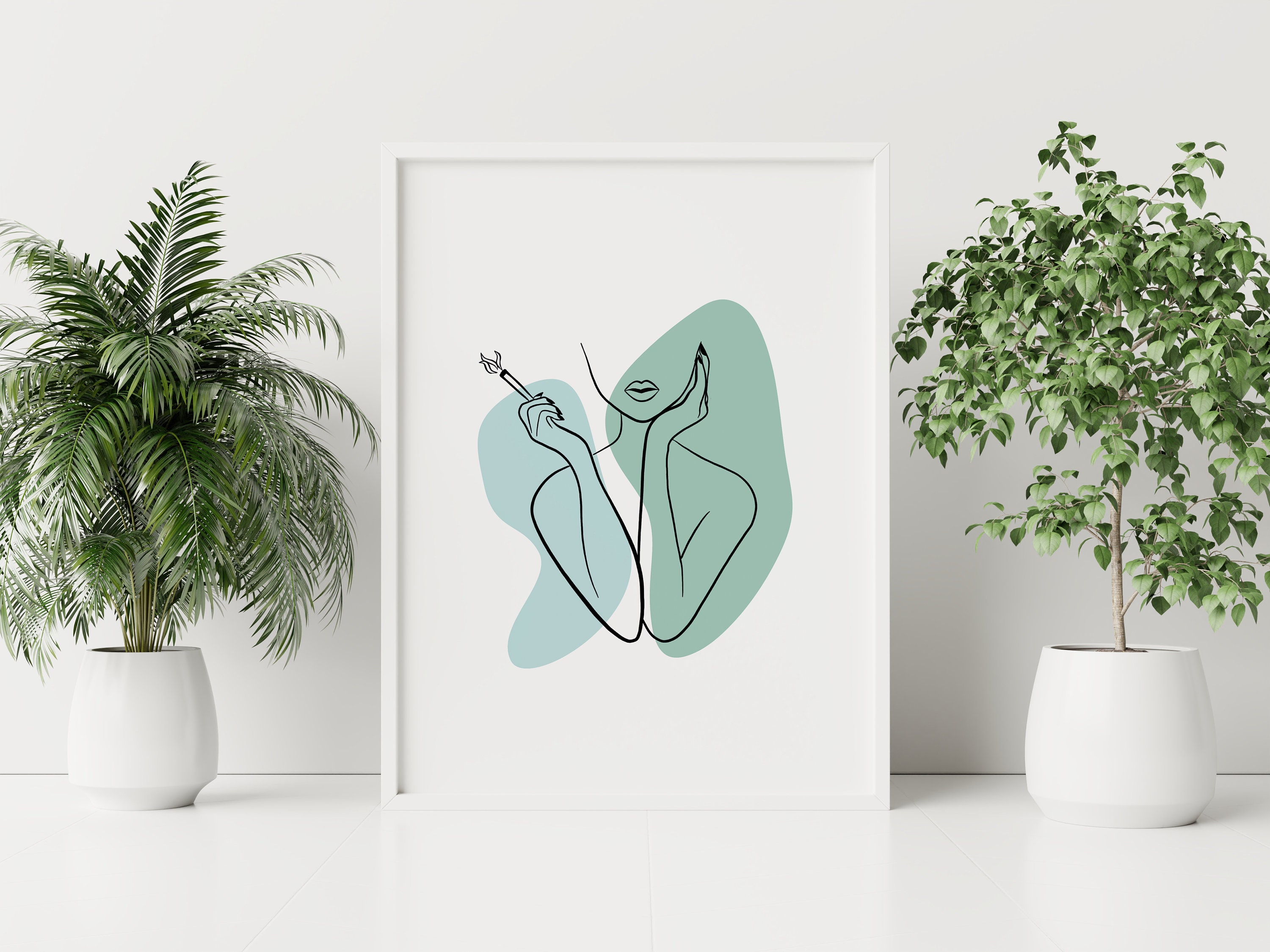 Line Art Line Draw Woman Wall Decor Wall Print Download - Etsy