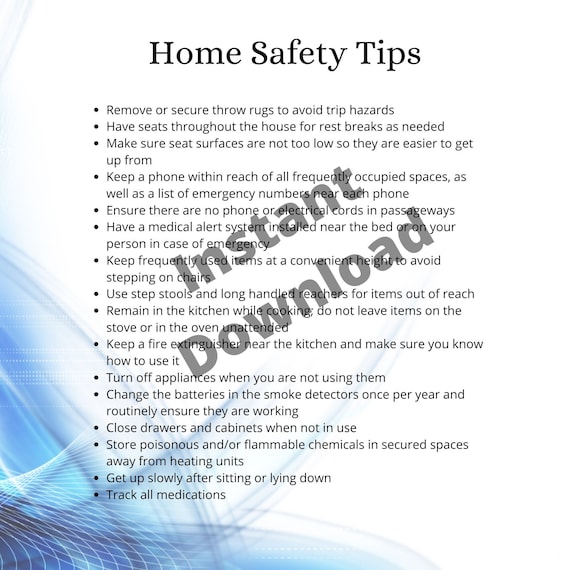 Acute Care Rehab Home Safety Tips Occupational Therapy OT - Etsy