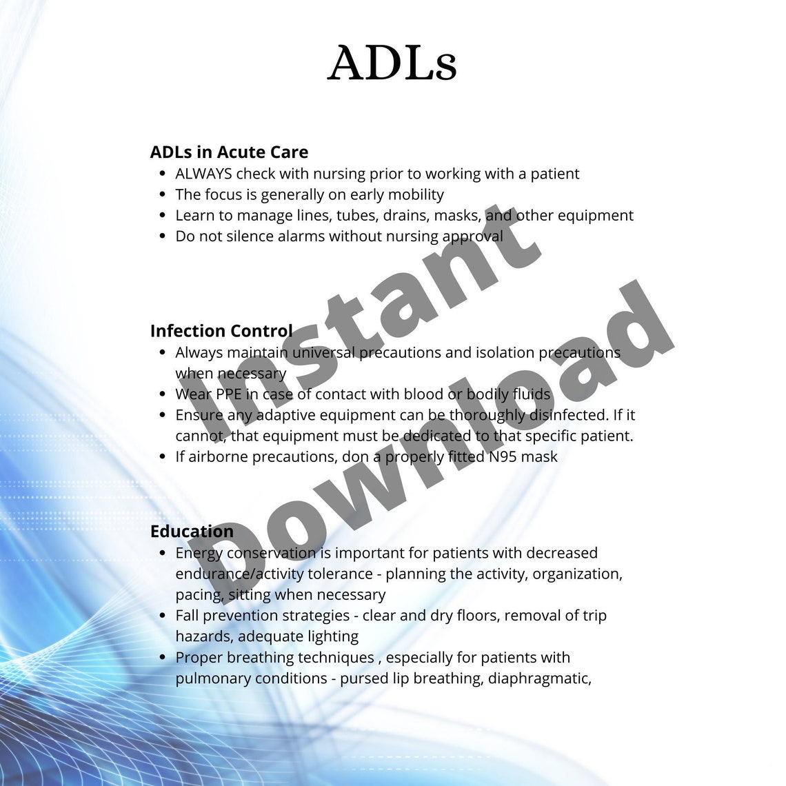 Acute Care Rehab, Adls, Activities of Daily Living, Occupational ...