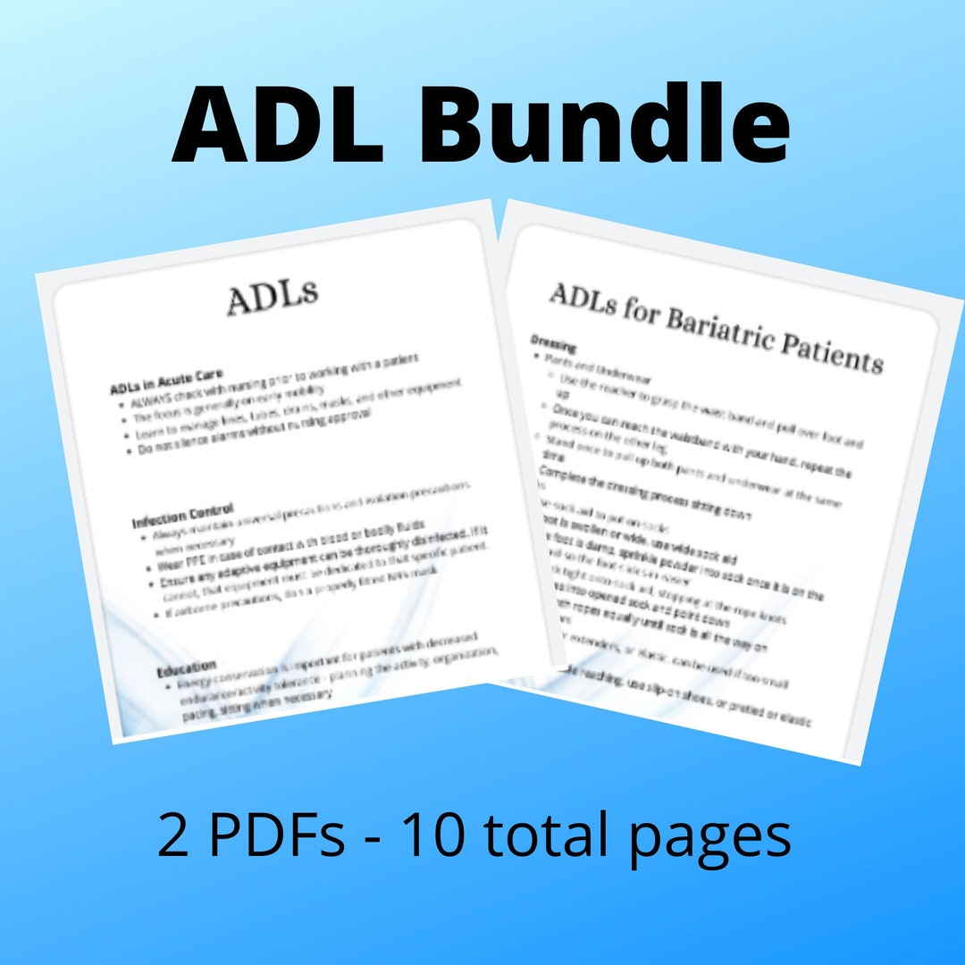 Acute Care Rehab, ADL Bundle, Occupational Therapy, OT, Study Guide ...