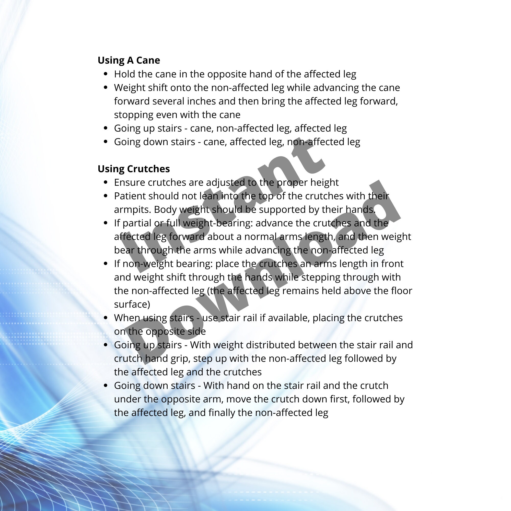 Acute Care Rehab, Functional Mobility, Ambulation Device, Occupational ...