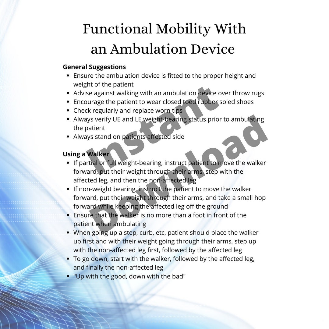 Acute Care Rehab, Functional Mobility, Ambulation Device, Occupational ...