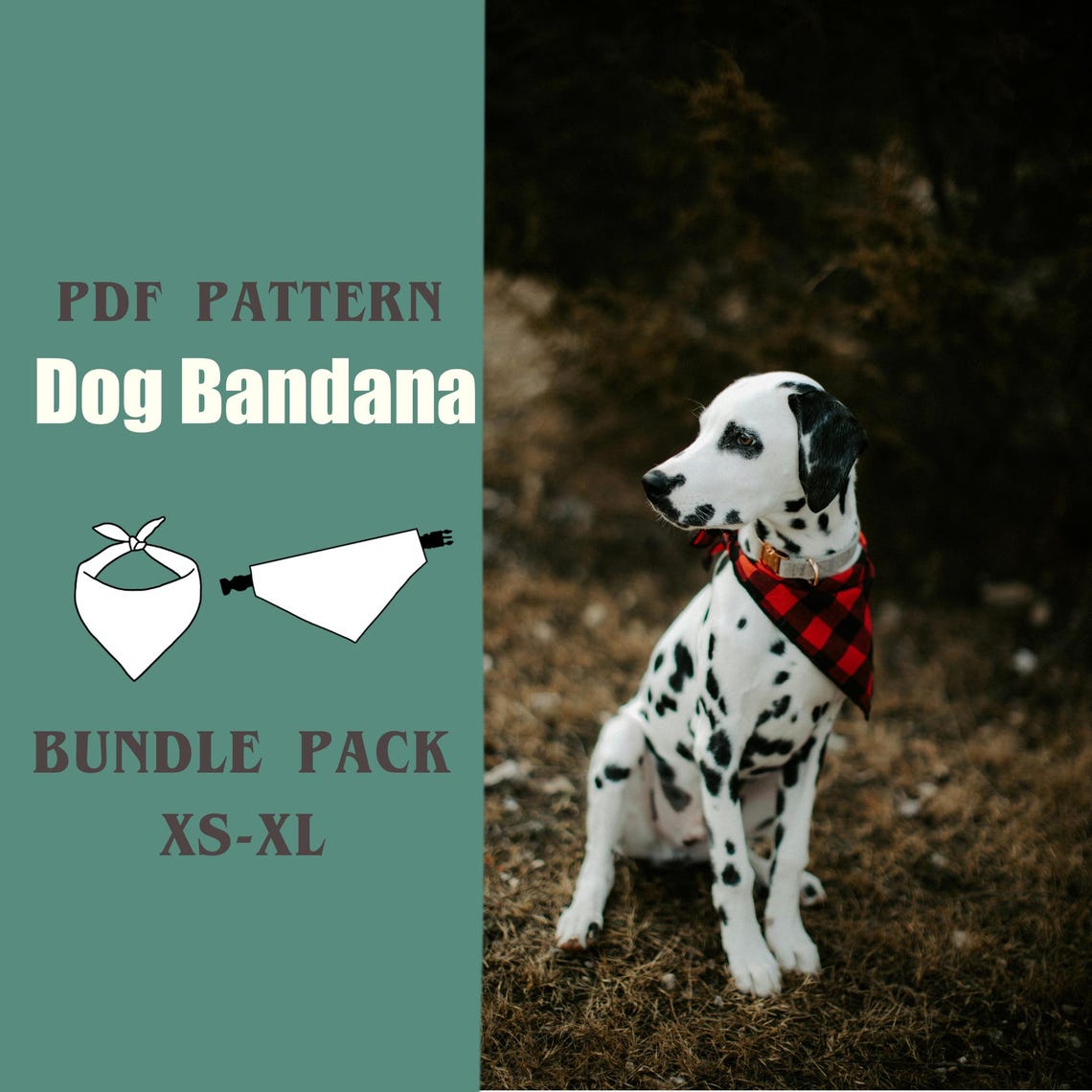 Pattern: Dog Bandana Sewing Pattern PDF - Collar and Tie up Version ...