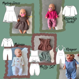 Doll Clothing Sewing Pattern Bundle PDF | Fits 36 and 43 Cm Dolls | 10 ...
