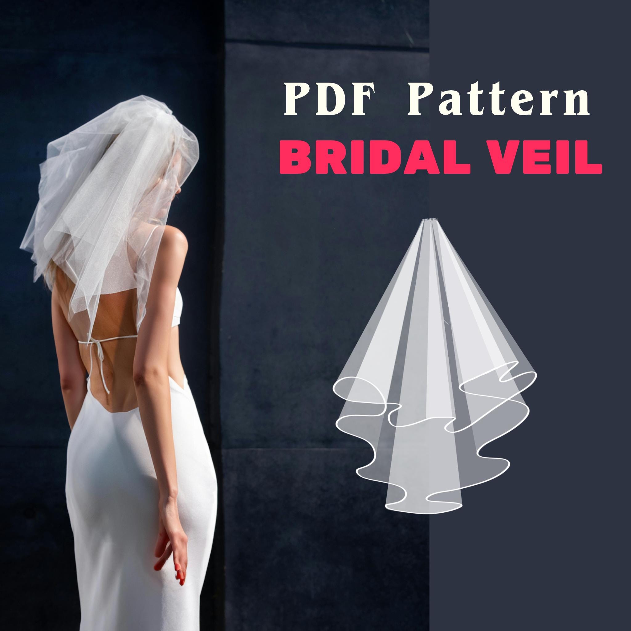 Bridal Veil Sewing Pattern Pdf in 3 Different Lengths - Diy Wedding Veil Digital Sewing Pattern ...