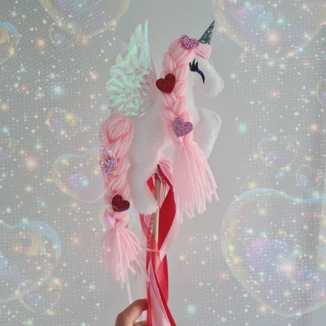 Unicorn Wand, Valentines Wand, Heart Unicorn, Love Heart Unicorn, Pink ...