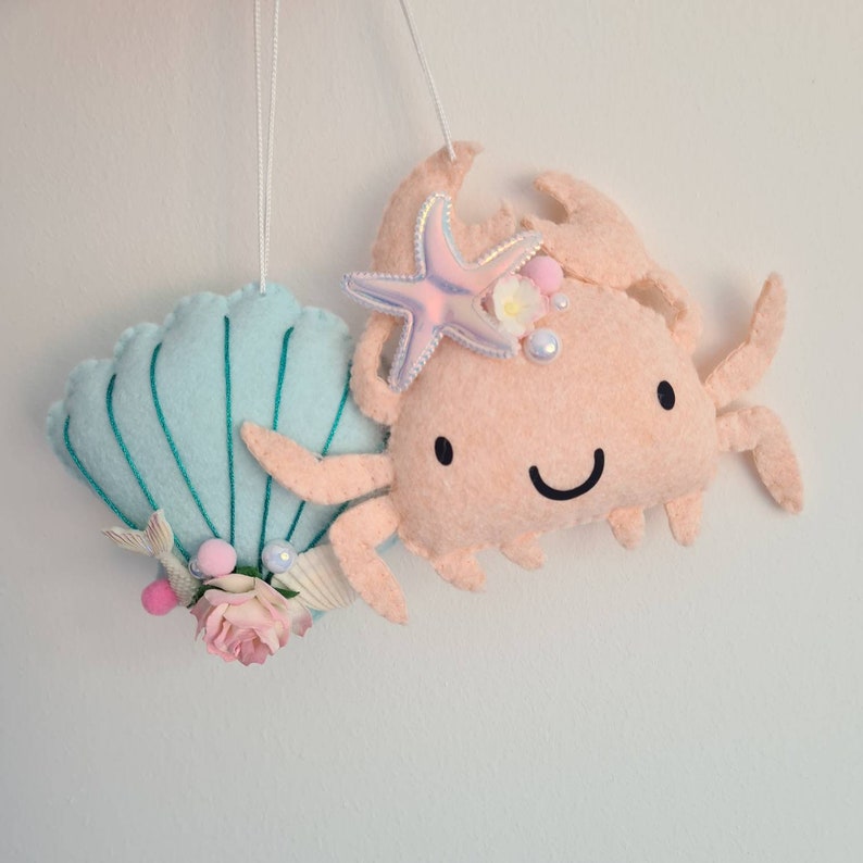Felt Crab Felt Shell Mermaid Decor Felt Sea Creatures - Etsy