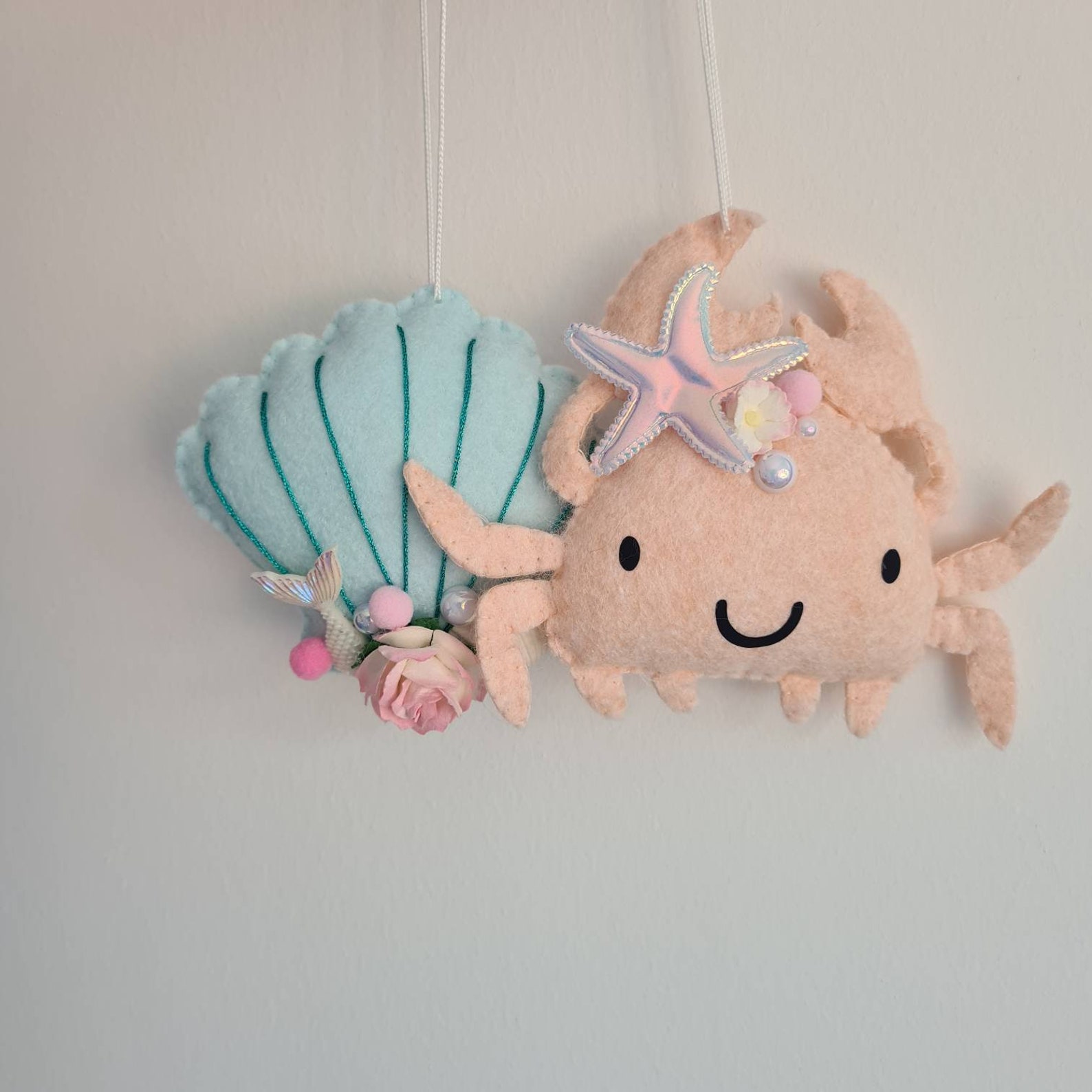 Felt Crab Felt Shell Mermaid Decor Felt Sea Creatures - Etsy