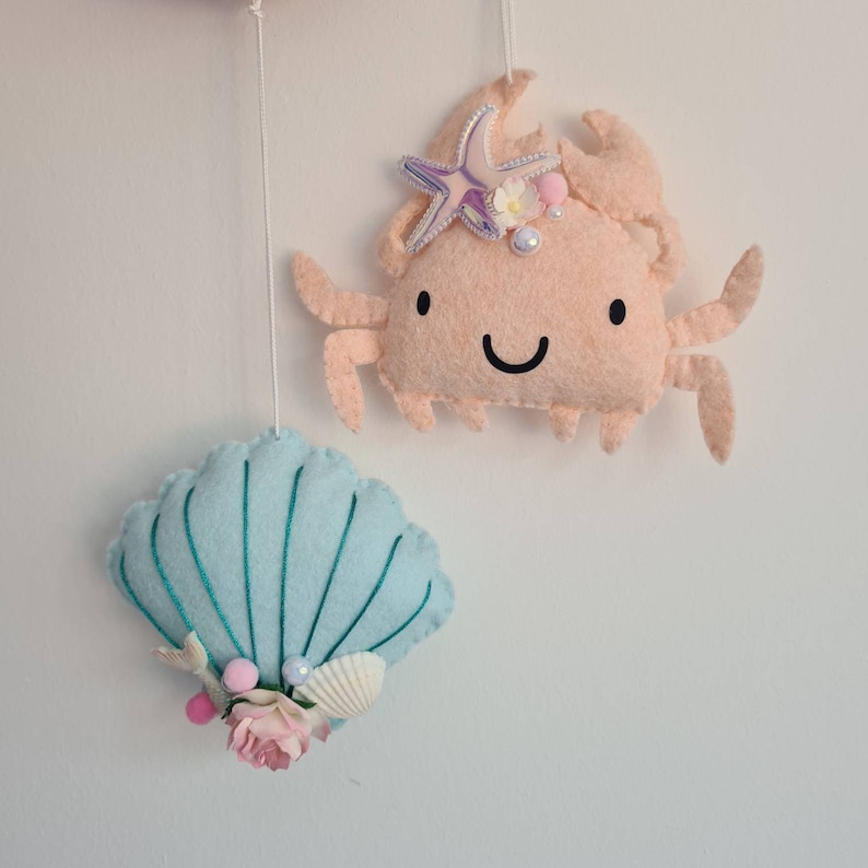 Felt Crab Felt Shell Mermaid Decor Felt Sea Creatures - Etsy