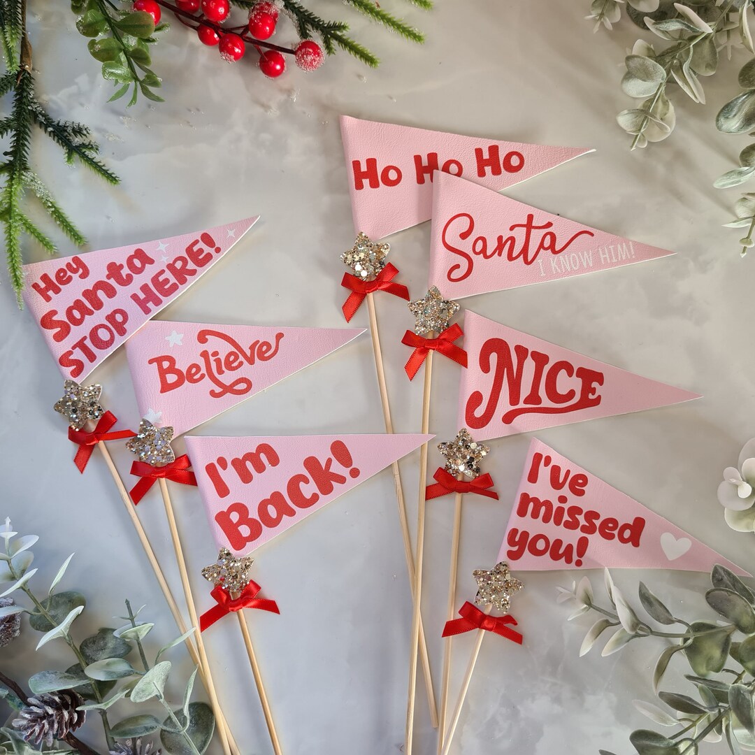 Mini Christmas Flags Elf Flags Santa Stop Here Christmas - Etsy