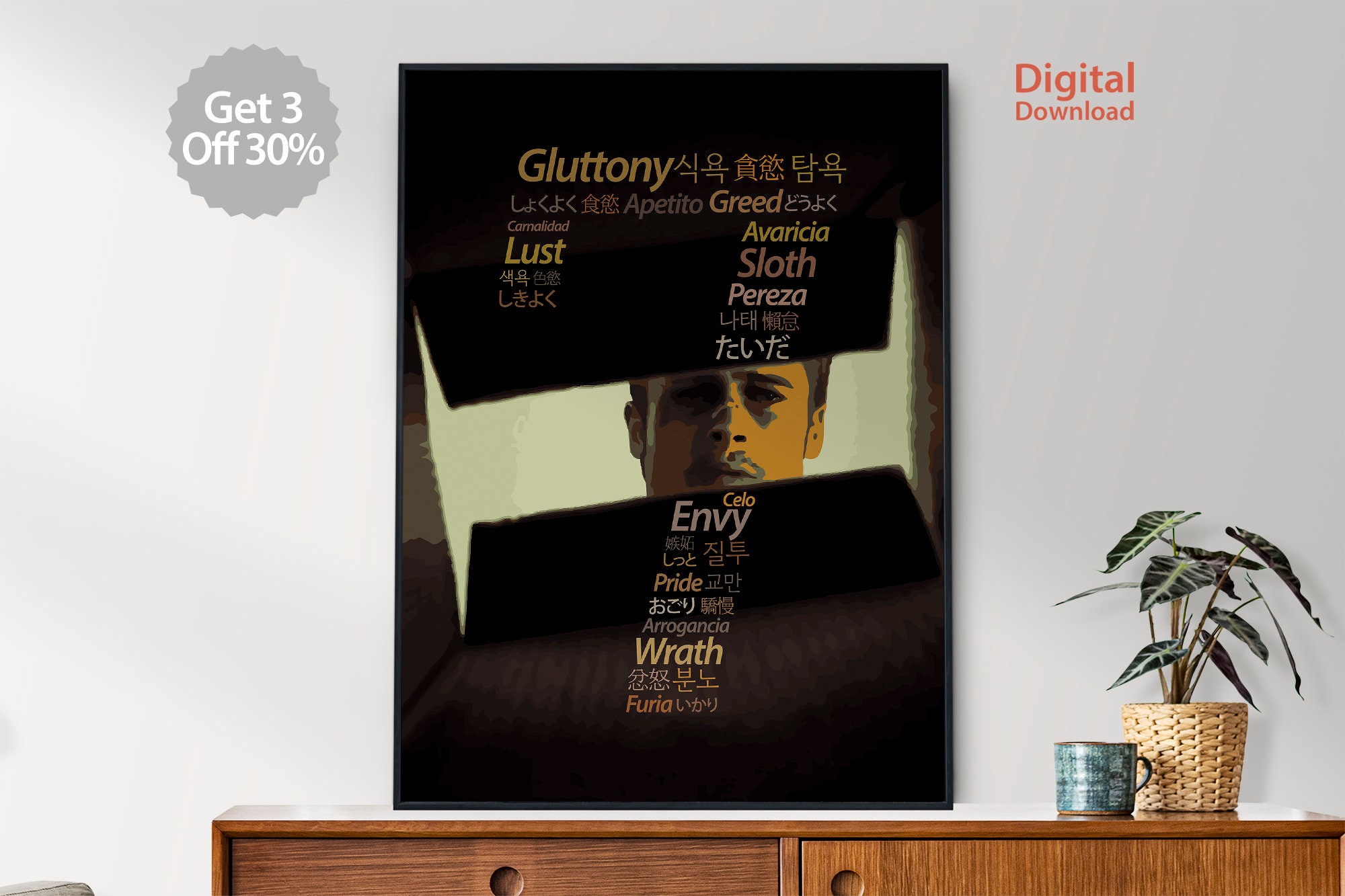 SE7EN Alternative Poster, Minimal Poster, Wall Deco Poster, Film Wall ...