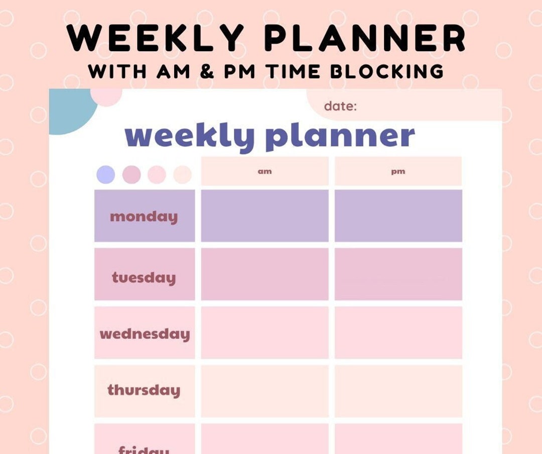 Weekly Planner | Printable Planner | Study Planner | 2023 Planner ...