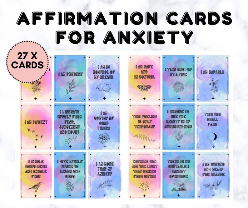 Affirmation Cards for Anxiety | Printable | Mindset | Motivational ...