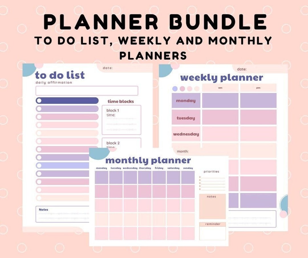 Planner Bundle | Printable to Do List | Digital Printable | 2023 ...