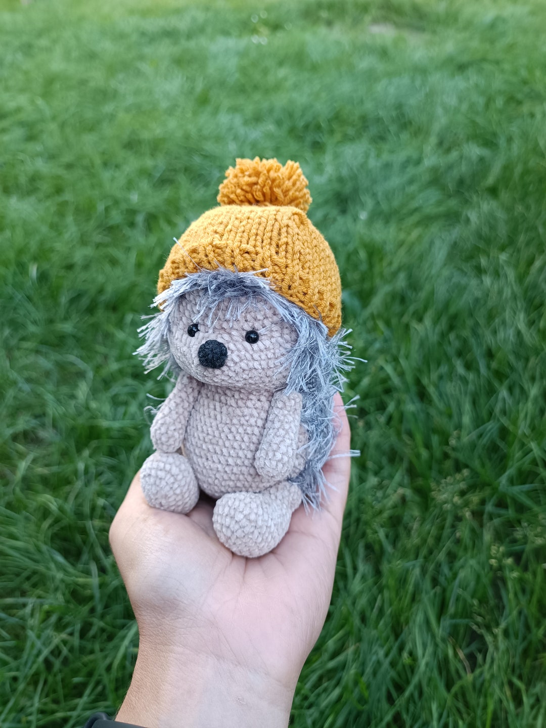 Hedgehog Gift Crochet Hedgehog Hedgehog Decor Gray Hedgehog Stuffed Toy ...