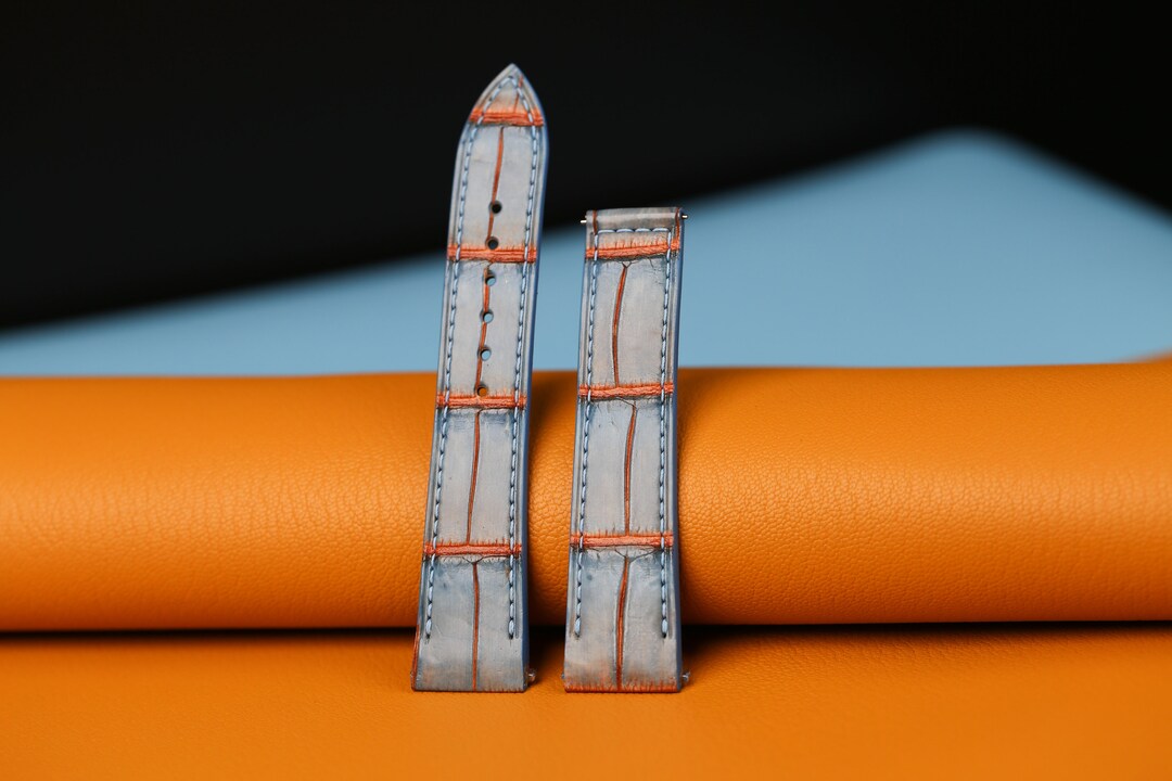 Two Tone Blue Leather Watch Strap for Catier Watch - Etsy