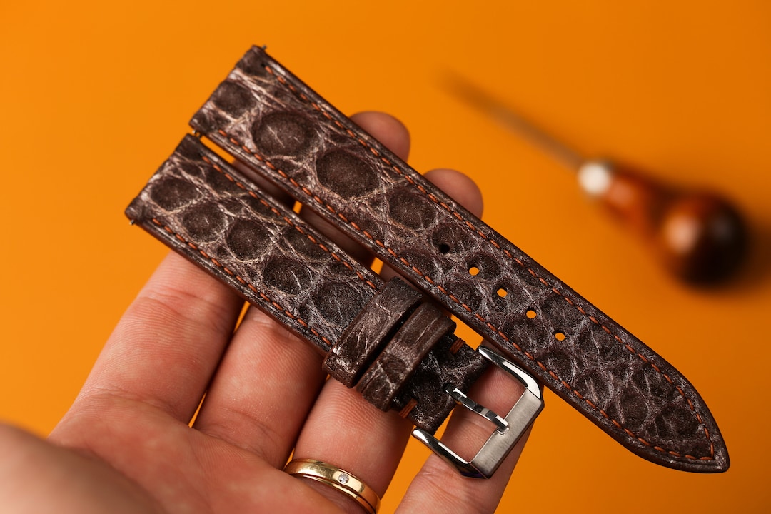 Bespoke Nubuck Brown Leather Watch Strap, Basic Watch Strap for Grand ...