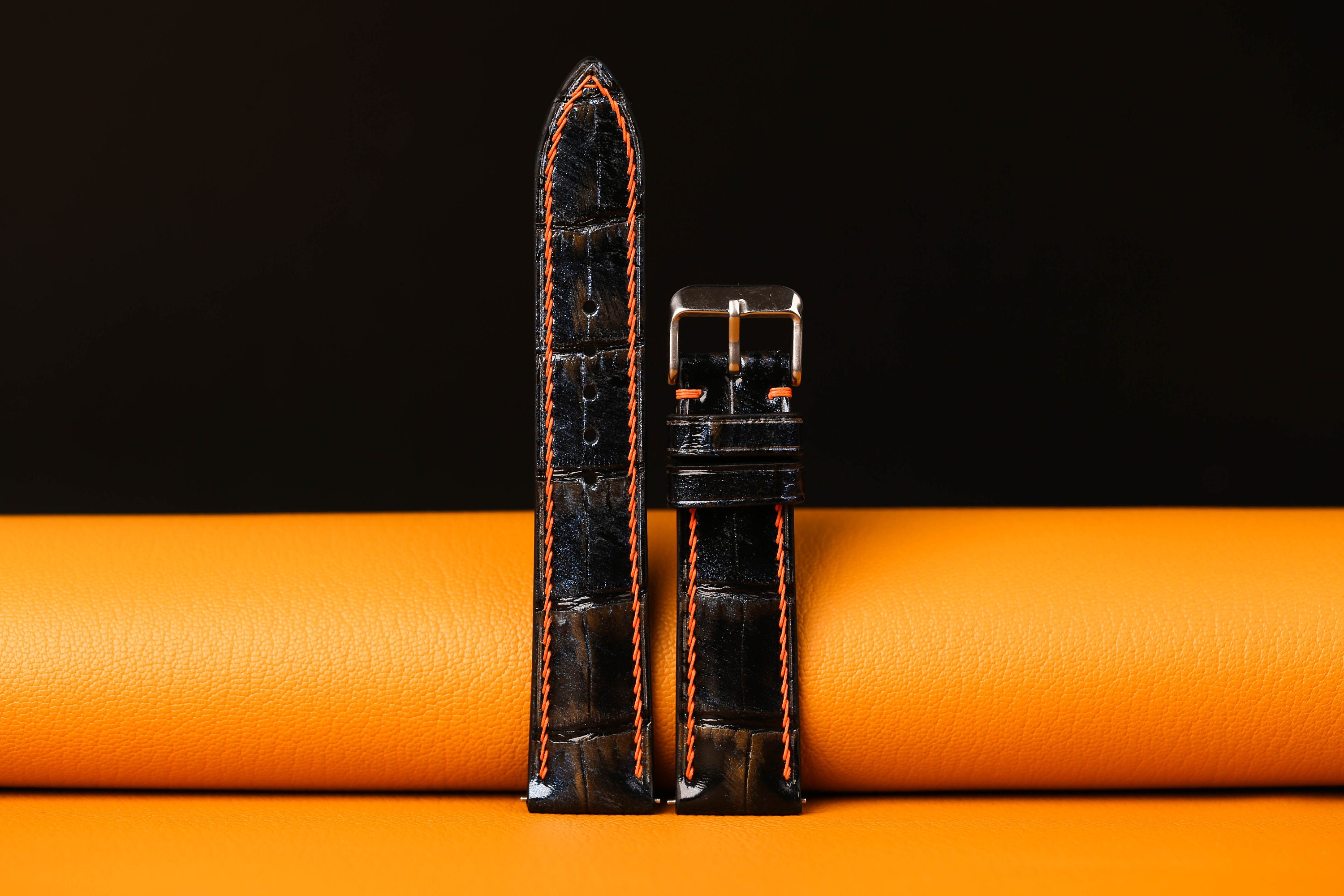 Two Tone Leather Watch Strap, Exotic Watch Strap for Rolex, Oris, Grand ...