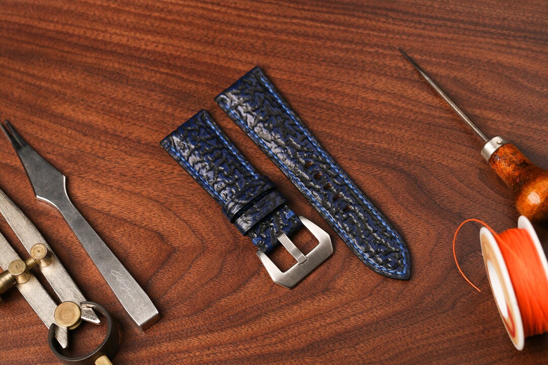 Bespoke Navy Vintage Leather Watch Strap, Custom Watch Straps for ...